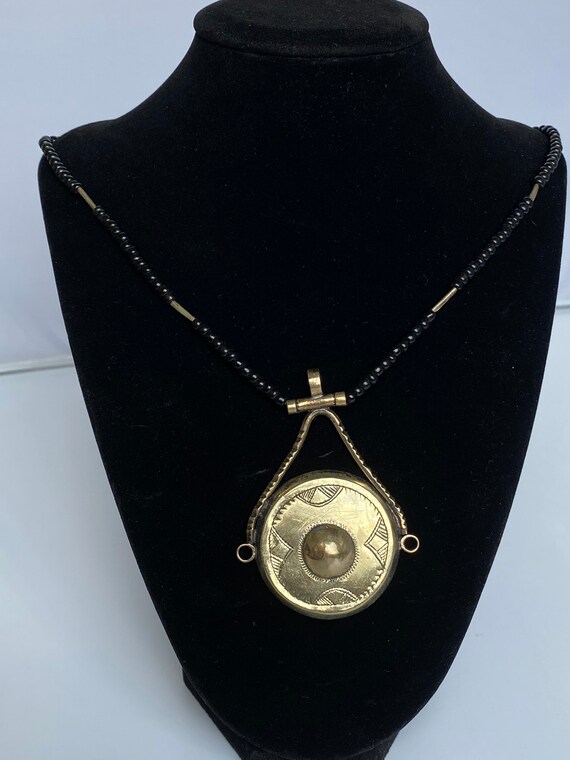 Handmade Tuareg Necklace Pendant with Agate stone - Gem