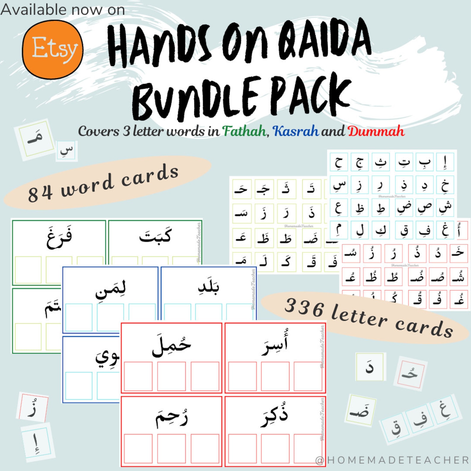 Hands on Qaida Cards for Single Harakat Arabic Alphabet - Etsy Canada