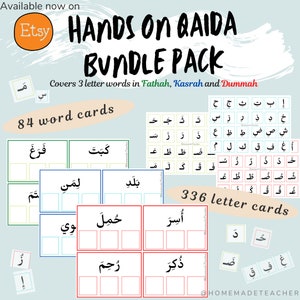 Hands on Qaida Cards for Single Harakat Arabic Alphabet - Etsy