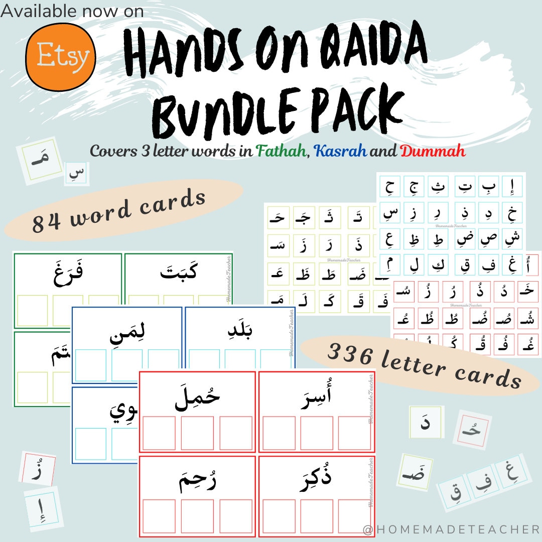 Hands on Qaida Cards for Single Harakat Arabic Alphabet - Etsy
