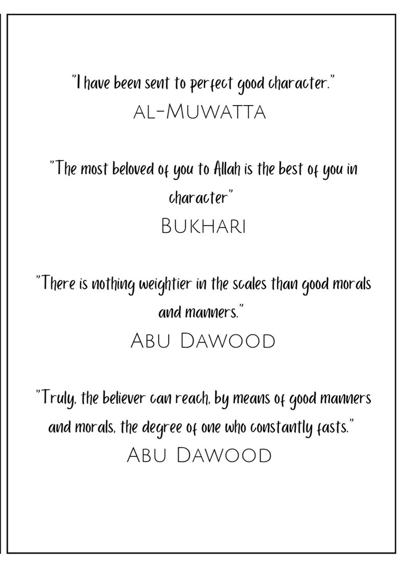 Islamic Character Cards - for Kids - Etsy