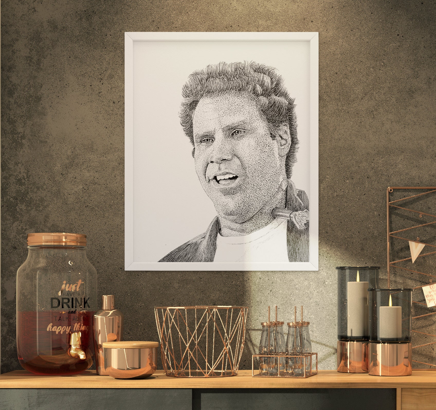 PRINTABLE Will Ferrell Old School Digital Illustration Download Files ...