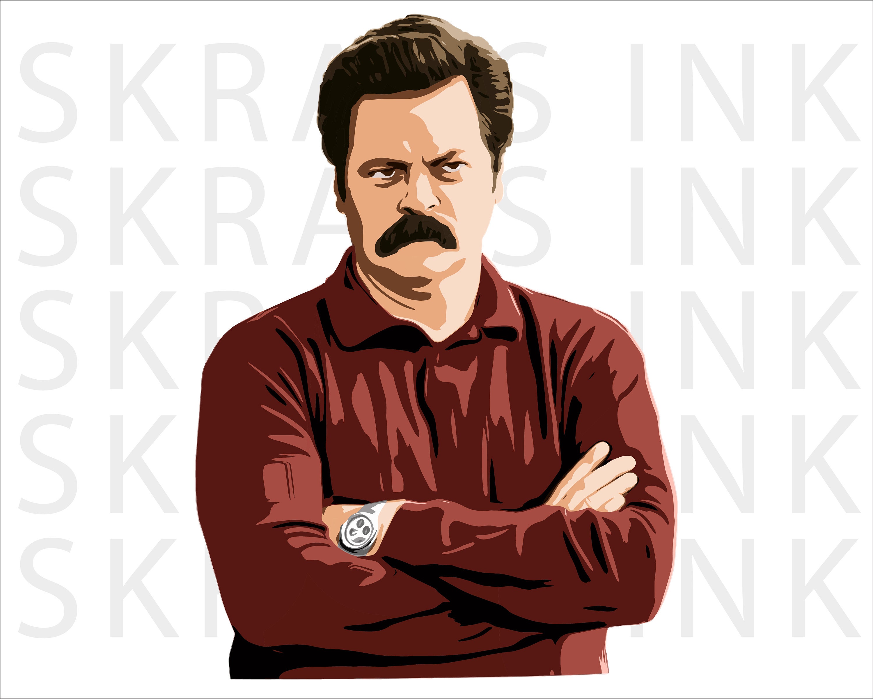 Ron Swanson SVG PNG AI Instant Download Files - Etsy