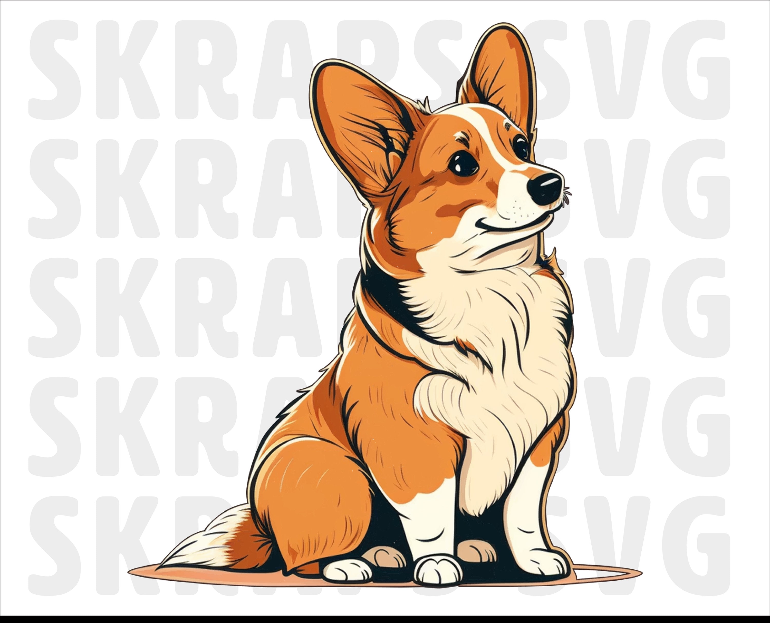 Corgi Illustration Digital Art File Download SVG PNG JPEG Instant ...