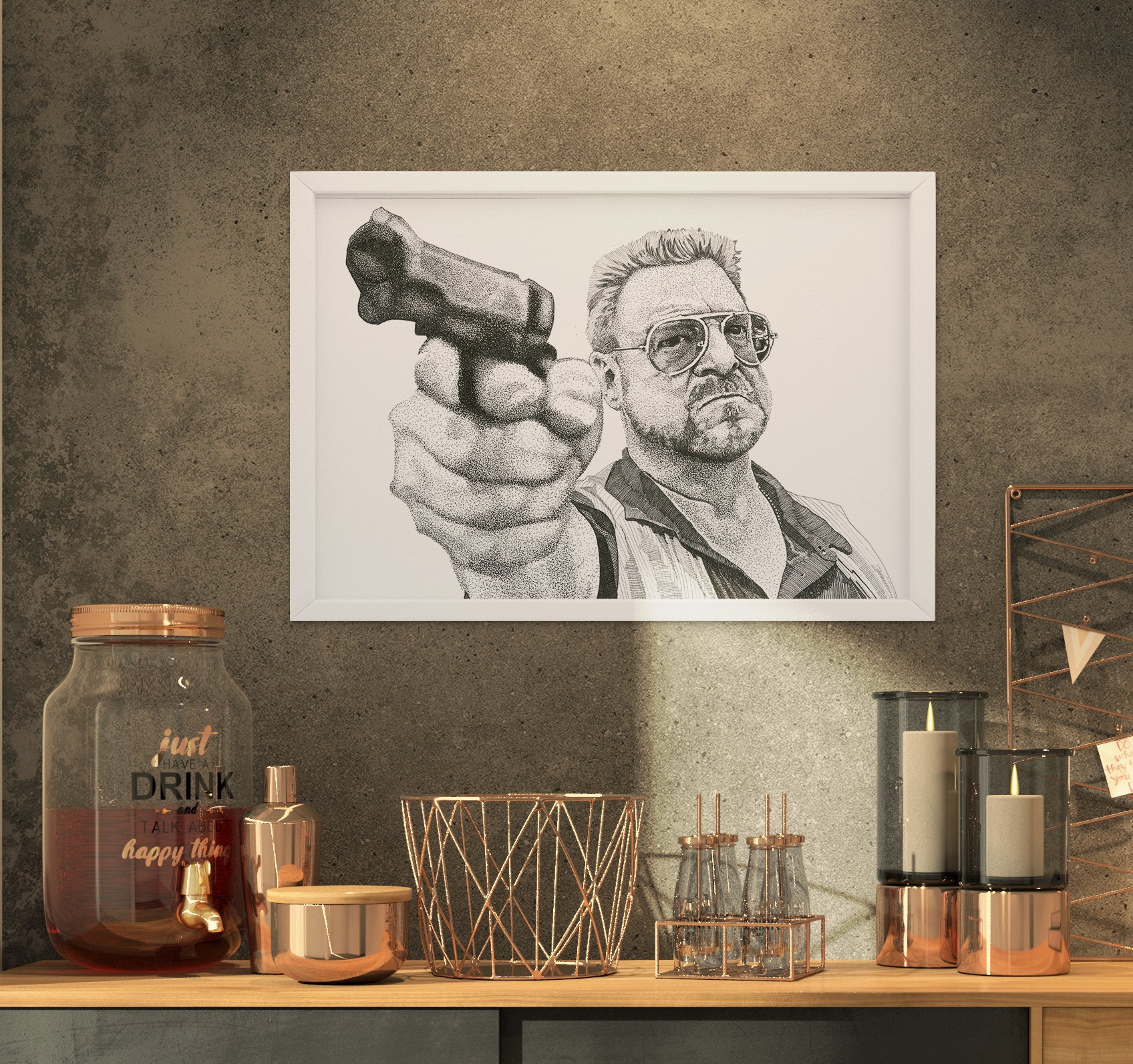 PRINTABLE Walter Sobchak Big Lebowski Digital Illustration Download ...