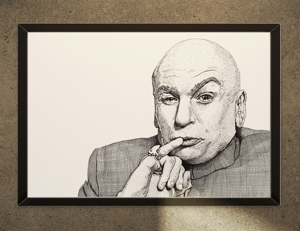 Dr. Evil Austin Powers Digital Illustration Print - Etsy