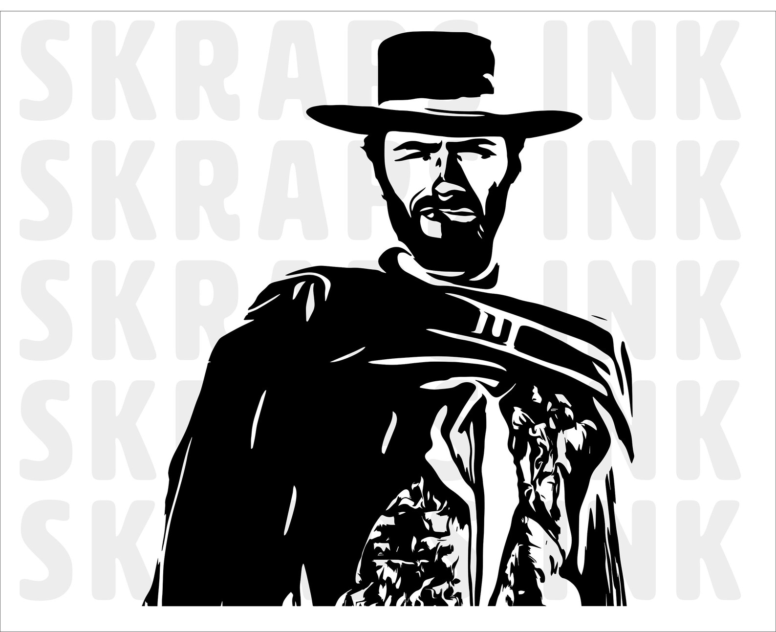 Clint Eastwood Man With No Name SVG | PNG | AI Instant Download Files ...