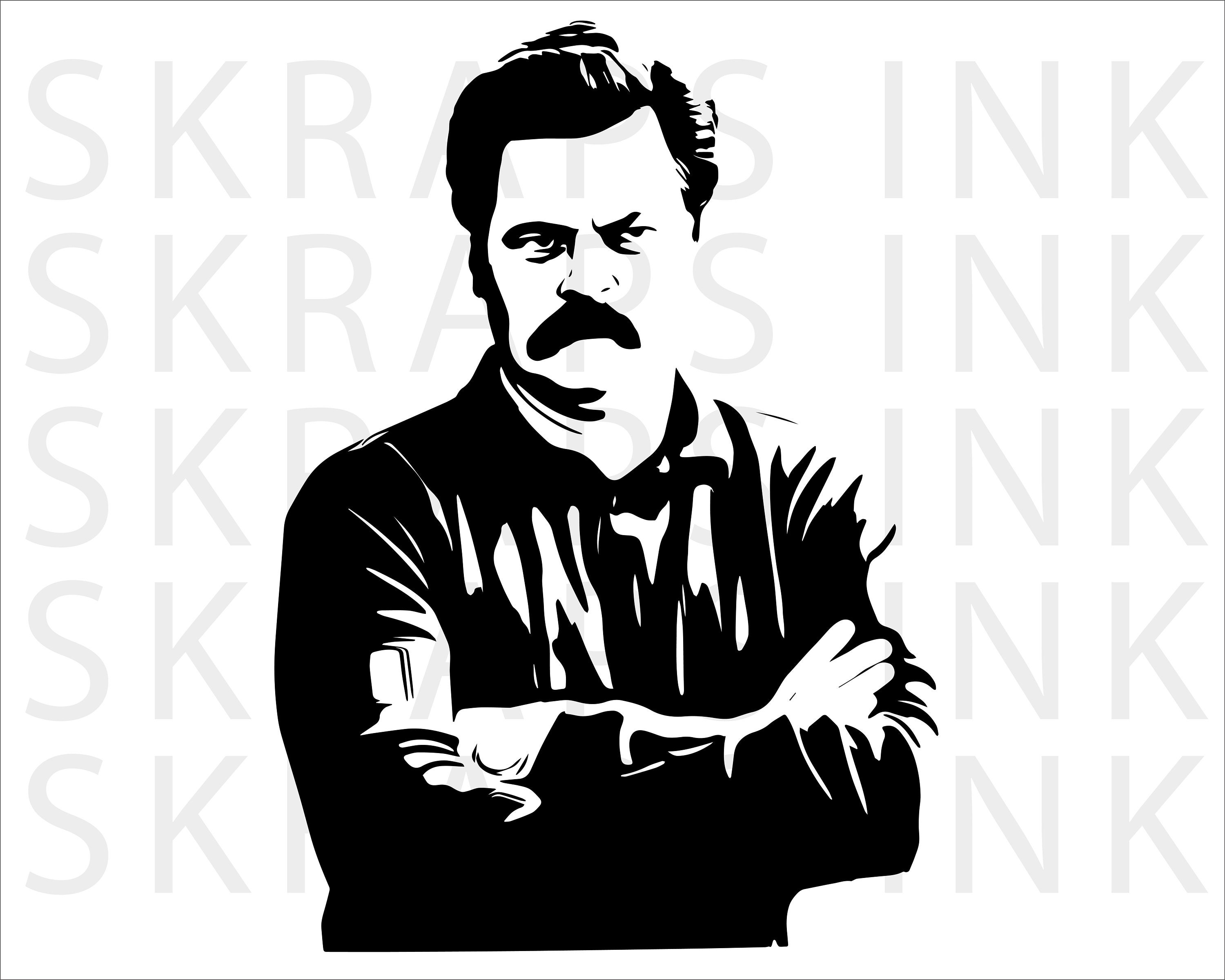 Ron Swanson SVG PNG AI Instant Download Files - Etsy