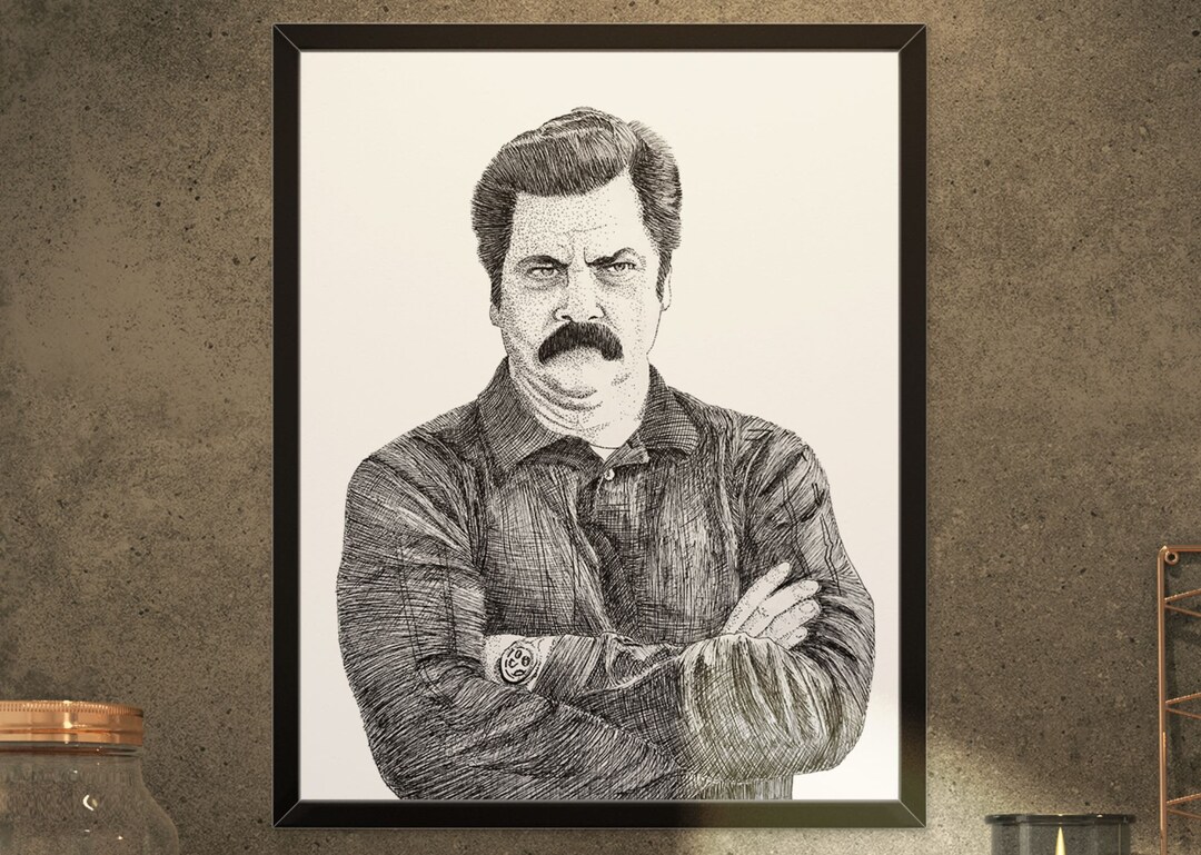 Ron Swanson Illustration Print - Etsy