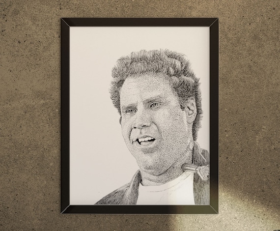 Will Ferrell Portrait Black And White