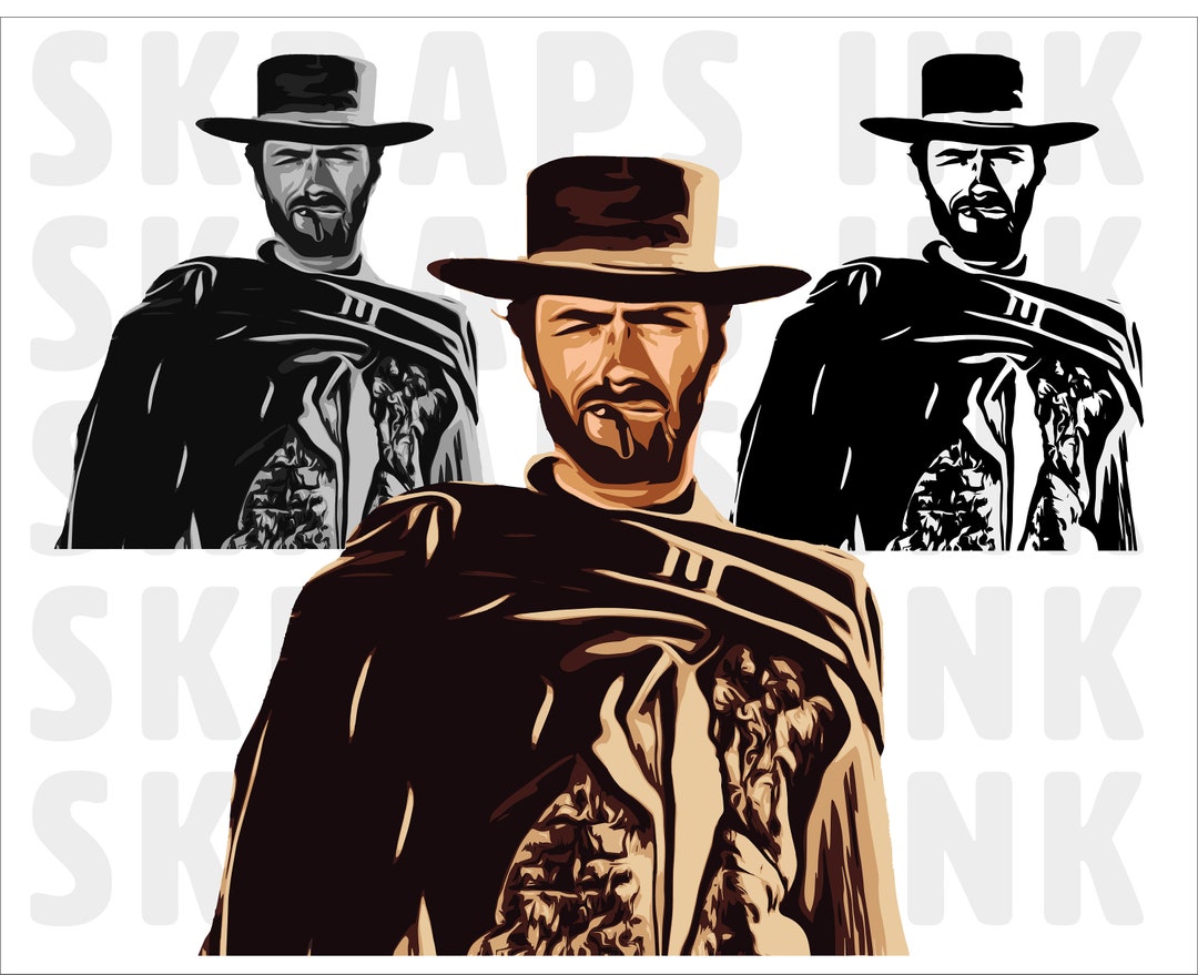 Clint Eastwood Man With No Name SVG | PNG | AI Instant Download Files ...