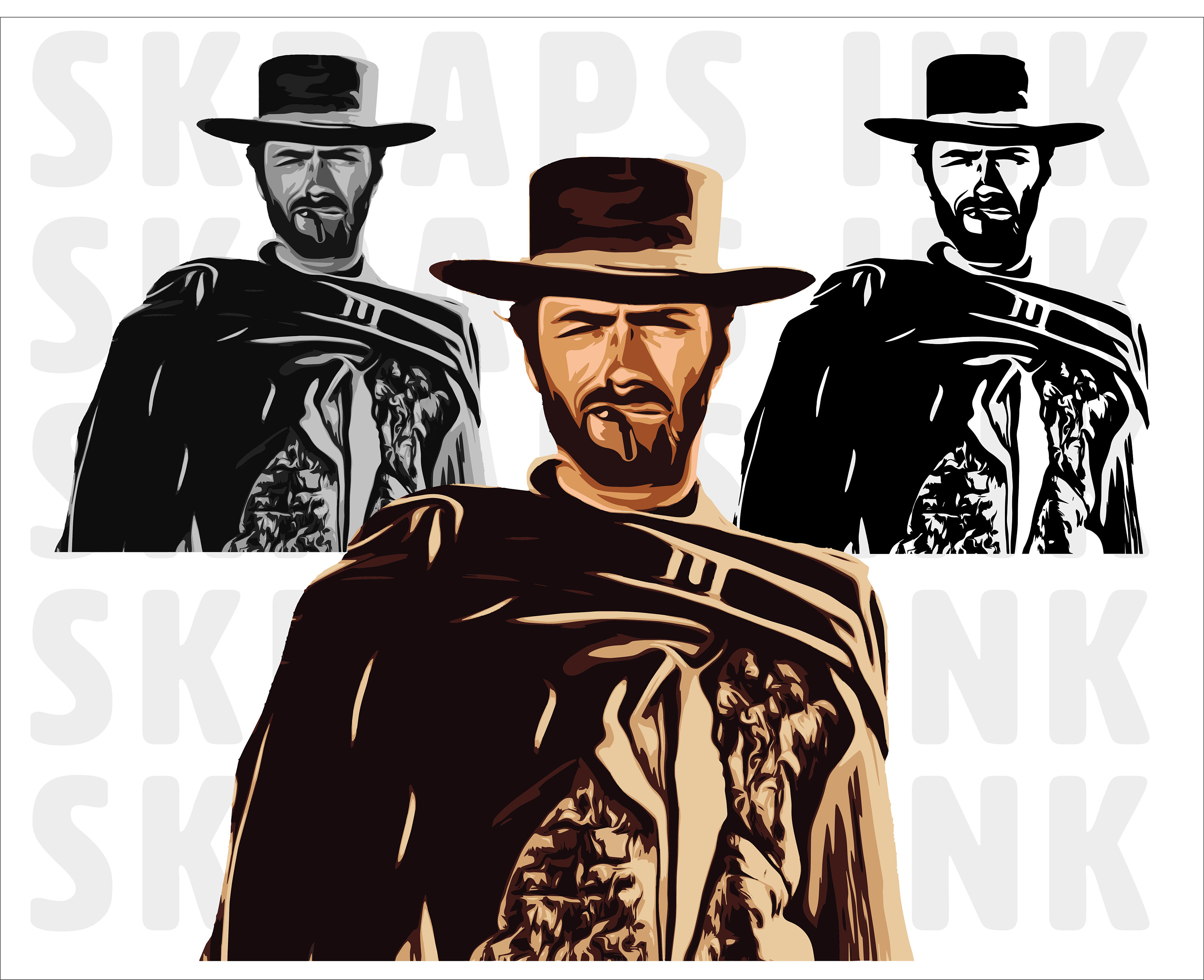 Clint Eastwood Mann Ohne Namen SVG PNG AI Sofortiger Download Dateien ...