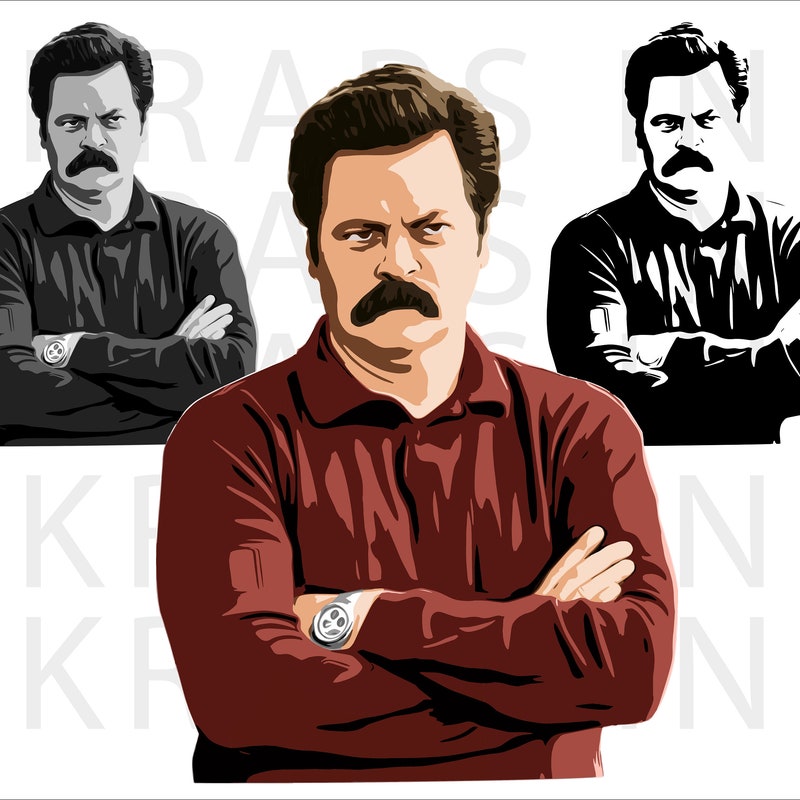 Rons Swanson Sticker - Etsy