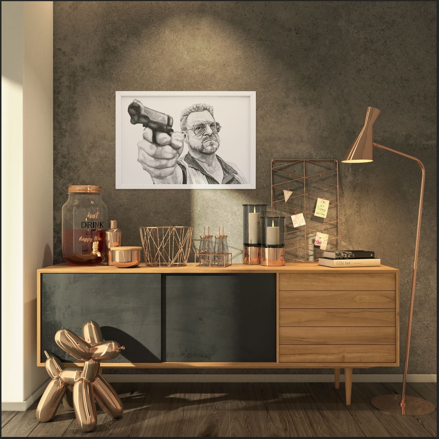 PRINTABLE Walter Sobchak Big Lebowski Digital Illustration - Etsy