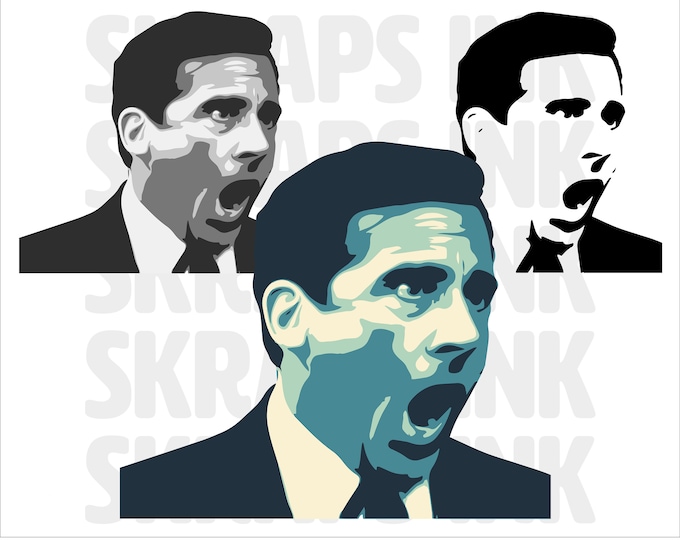 Michael Scott - the Office Silhouette, Clipart, Decal, Vector- Digital ...