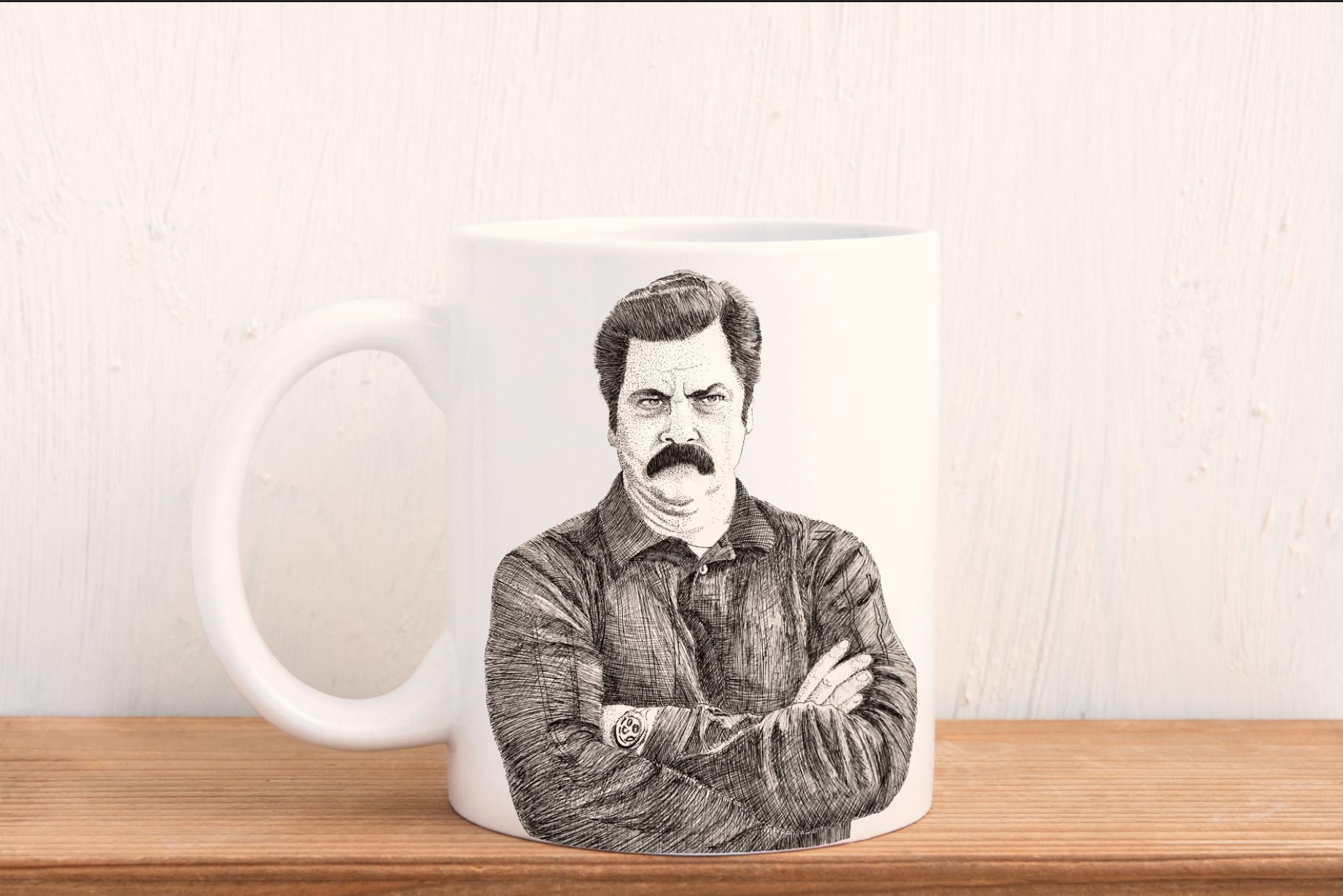 Ron Swanson Mustache Cup