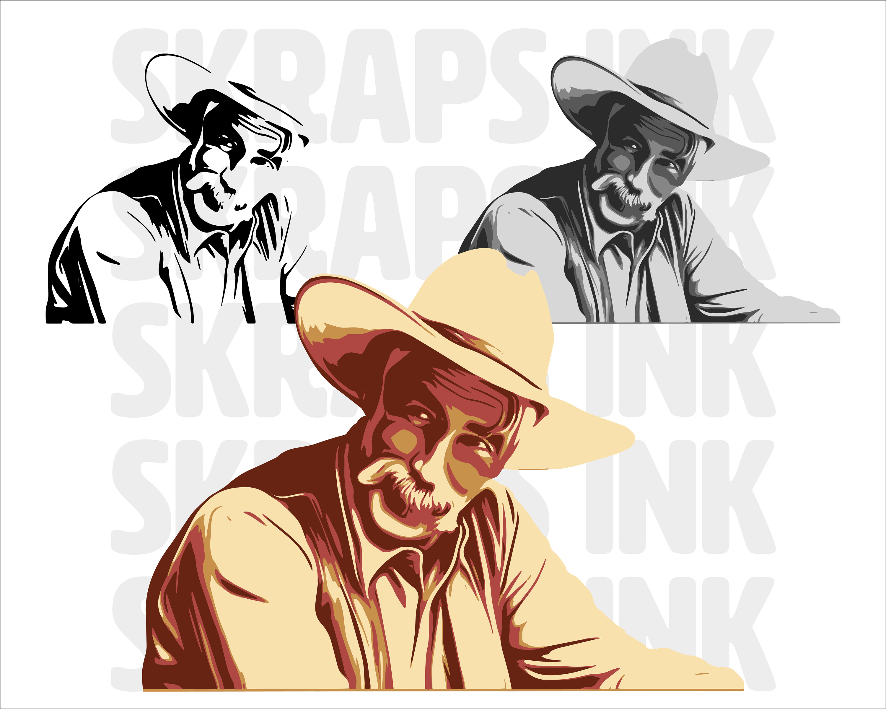 Big Lebowski Stranger Sam Elliot SVG PNG AI Instant Digital Download ...