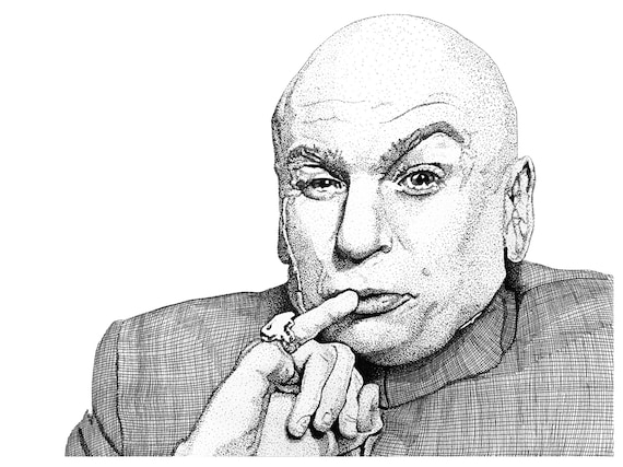 PRINTABLE Dr Evil Austin Powers Digital Illustration Download | Etsy