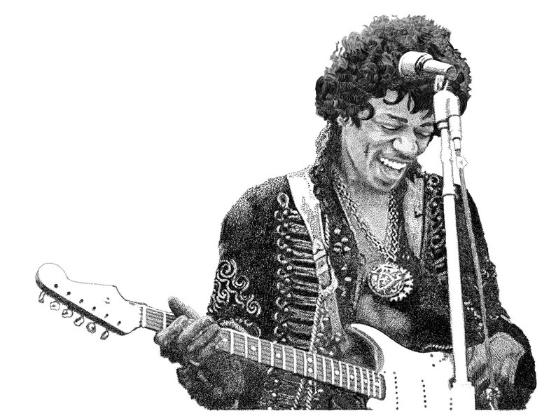 PRINTABLE Jimi Hendrix Digital Art Illustration Download Files - Etsy