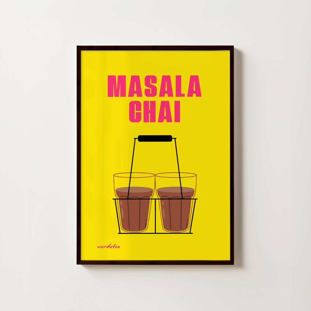 Masala Chai Print | Desi Kitchen Wall Art | South Asian Home Decor ...