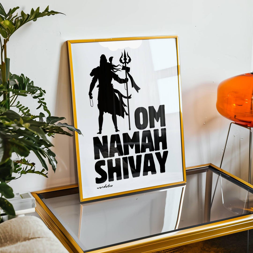 Om Namah Shivay Print | Spiritual Hindu Wall Art Decor | Wordotco Yoga ...