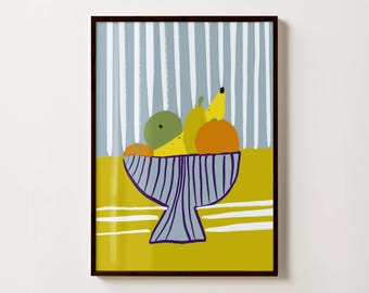Cute Fruits DIGITAL DOWNLOAD Kitchen Graphics, Vegetables, Colorful ...