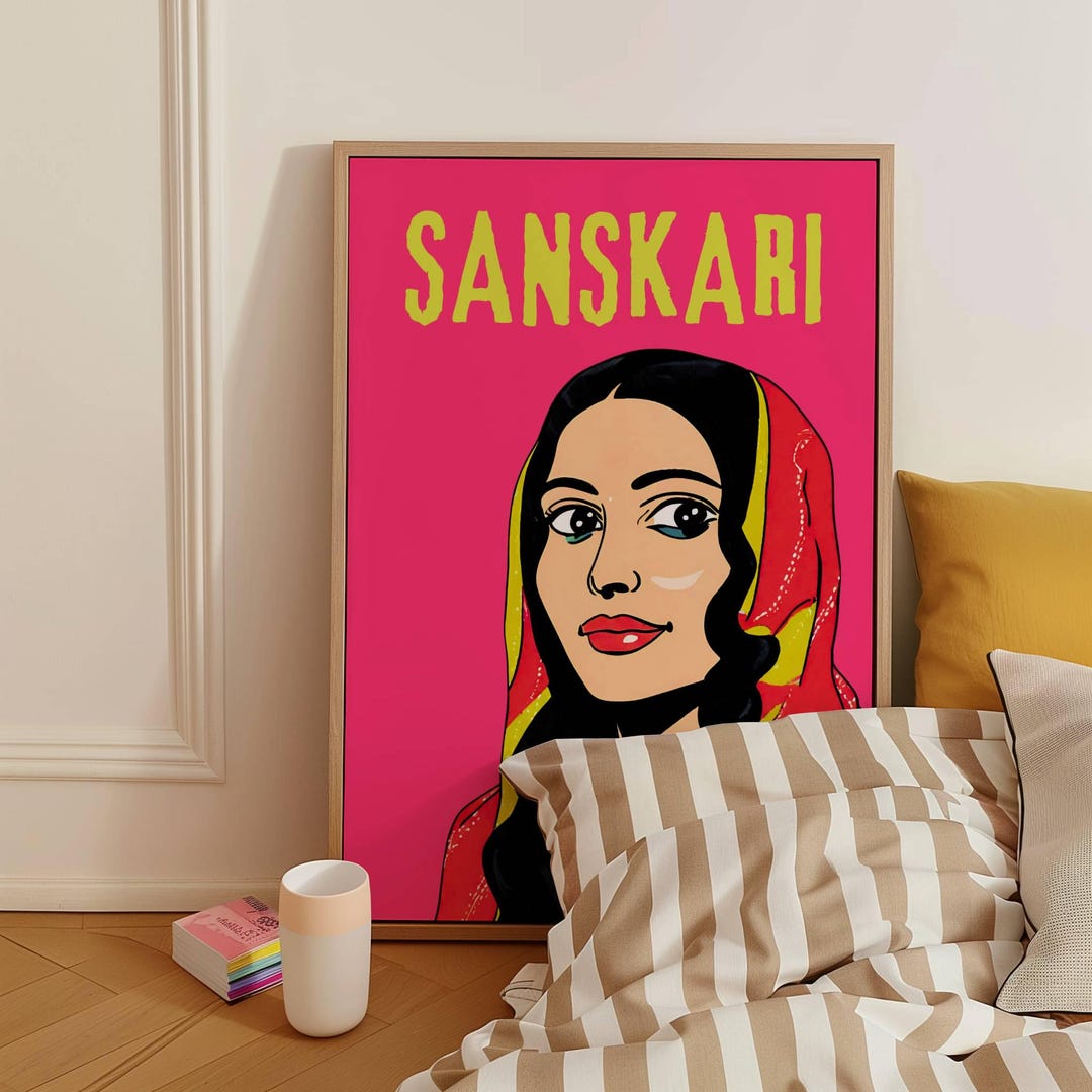 Sanskari Print Indian Desi Wall Art Decor Wordotco - Etsy