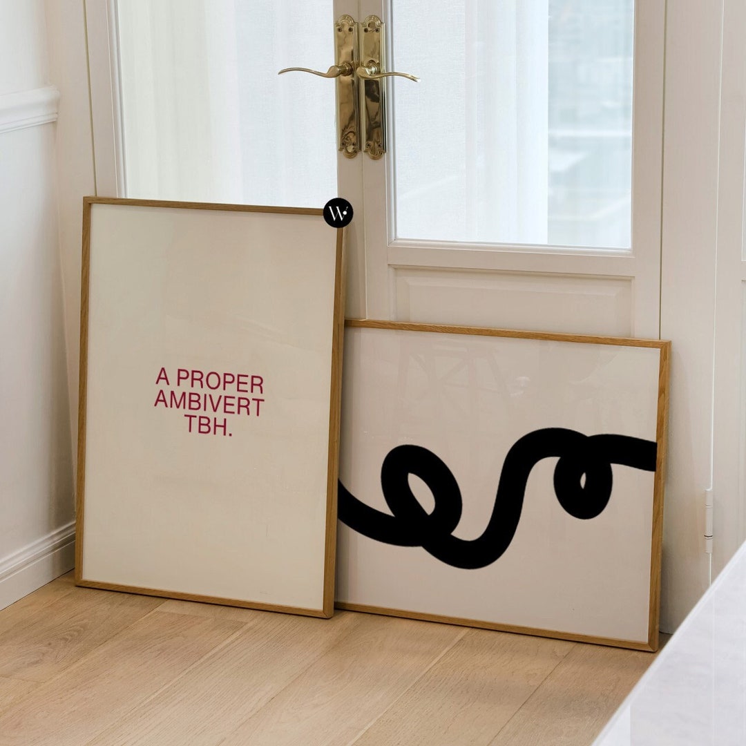 A Proper Ambivert Poster Print Typography Print Ambivert Modern Wall ...