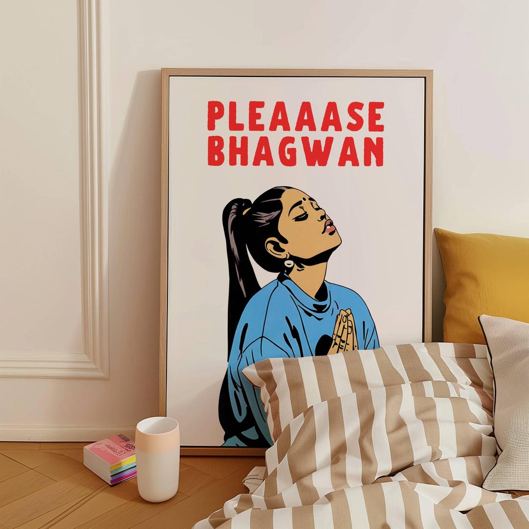 Indian Please Bhagwan Print Indian Desi Wall Art Decor Wordotco - Etsy
