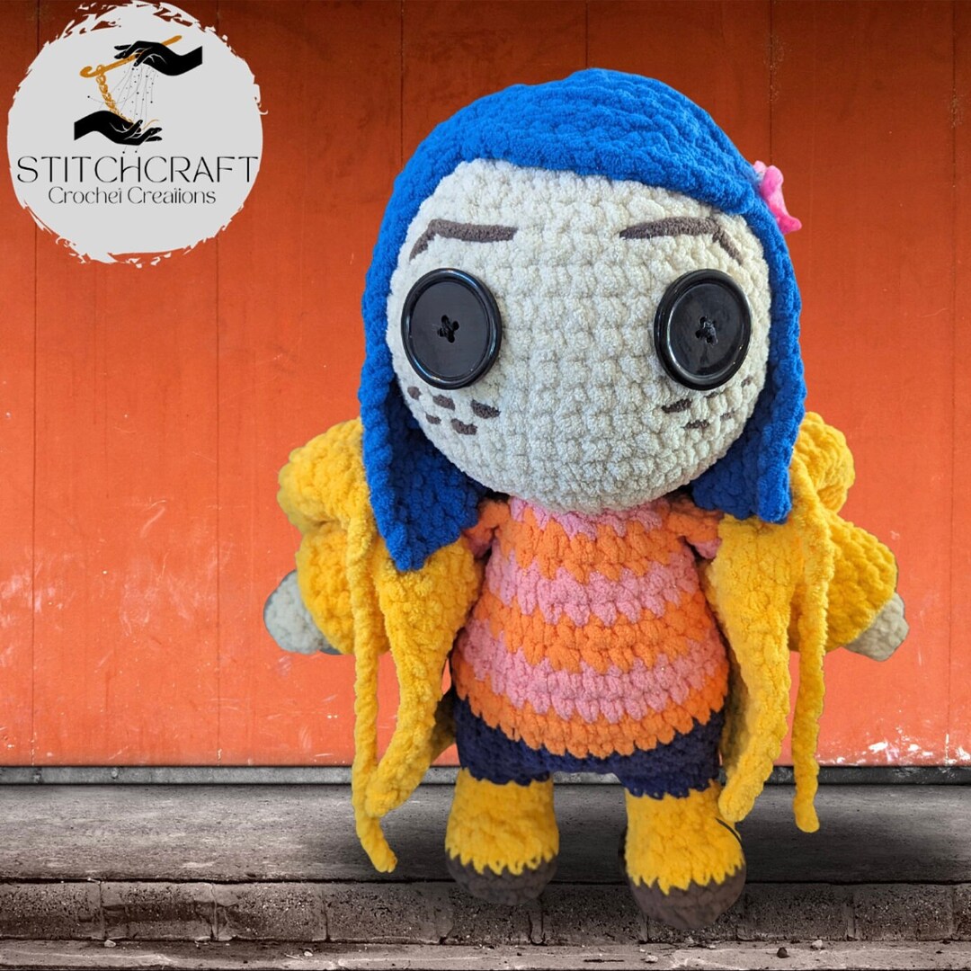 Button Eyed Crochet Doll | Spooky Stuffie | Horror Plushie - Etsy