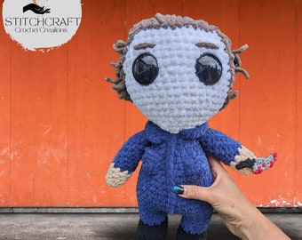 Detective Crochet Plushie Horror Movie Doll Spooky Stuffie - Etsy