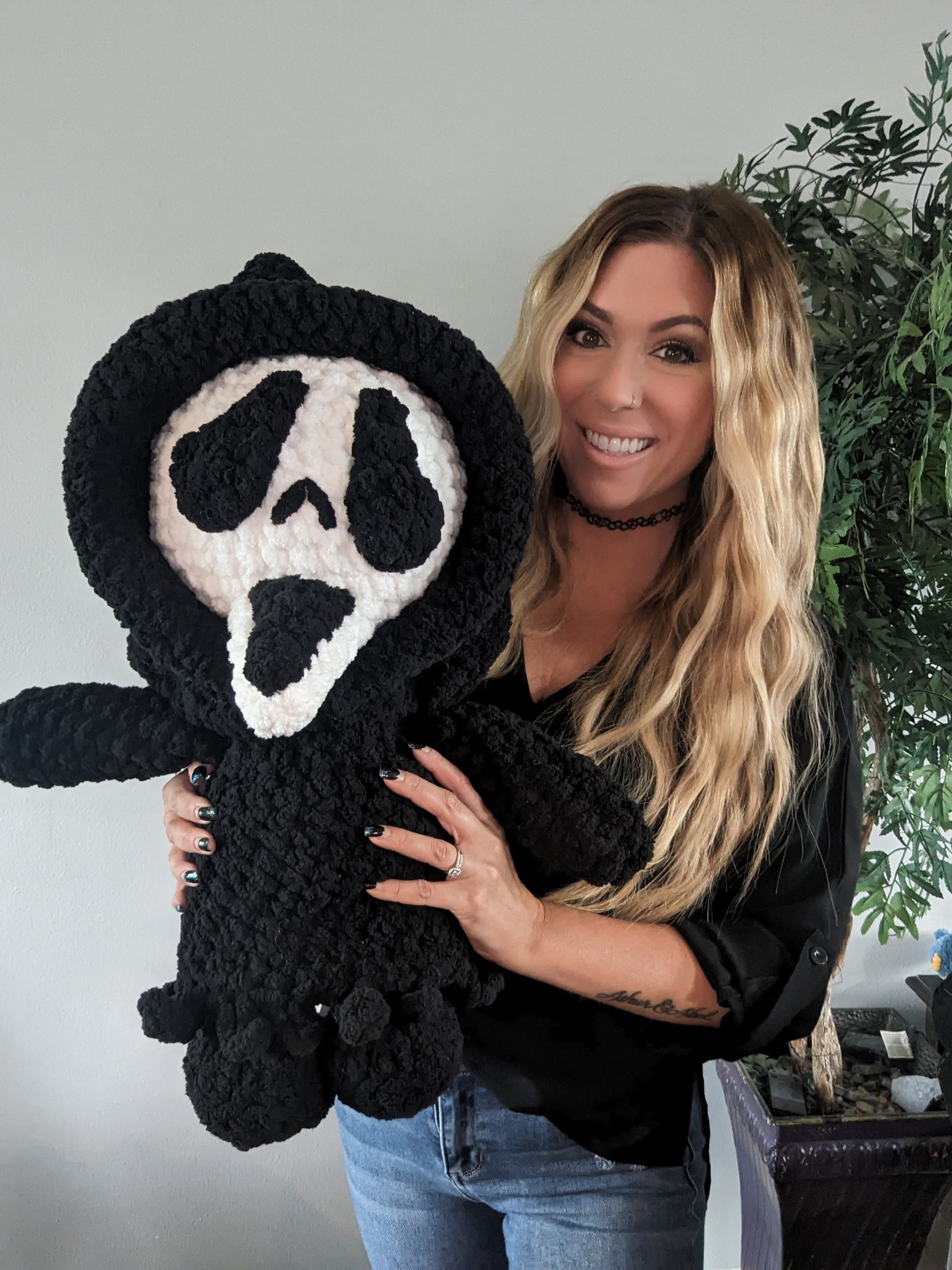 Giant Ghost Guy Crochet Plushie Horror Movie Doll Spooky - Etsy