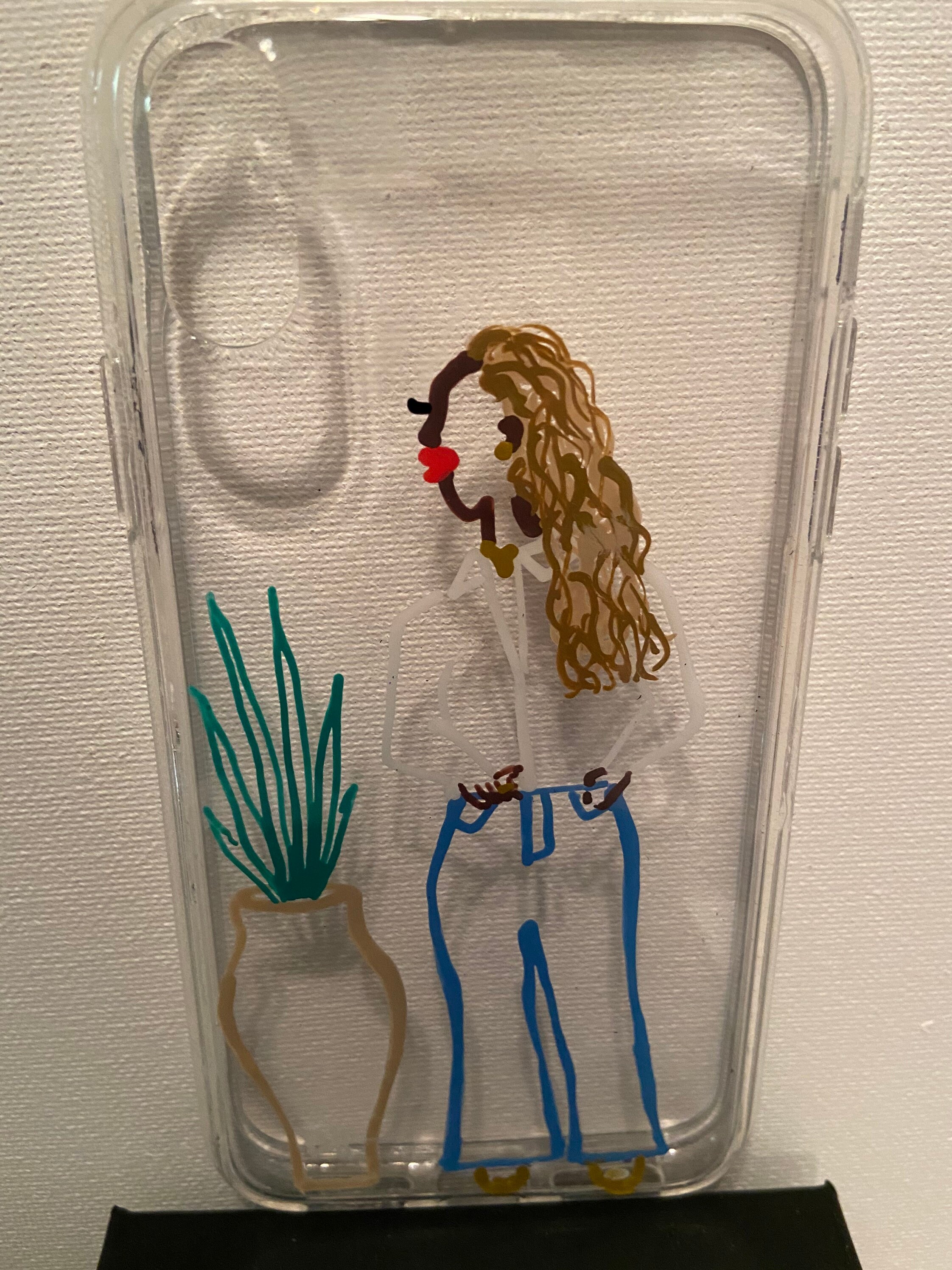 Hand Painted Black Art Phone Case - Etsy UK