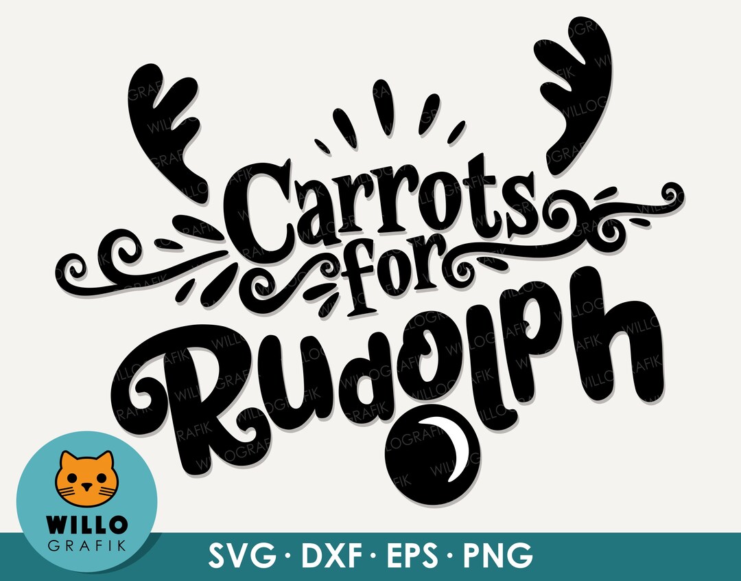 Carrots for Rudolph SVG Christmas Reindeer Craft Cute Plate Print ...