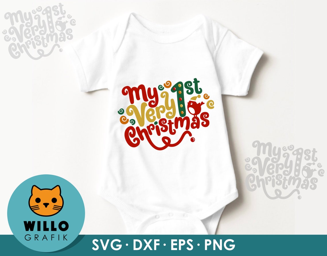 My Very First Christmas SVG 1st Christmas Design Cute Lettering ...