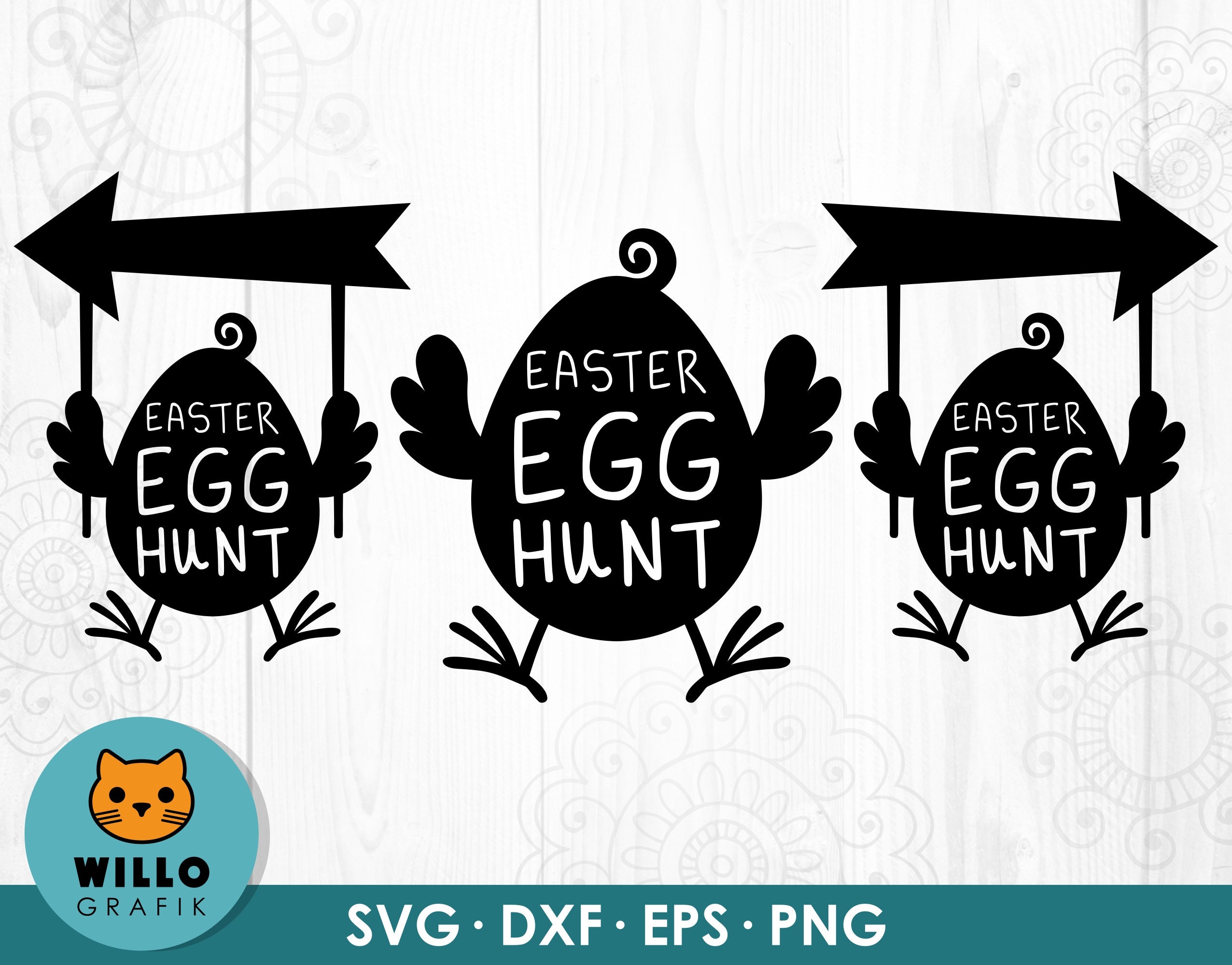 Easter Egg Hunt SVG Directional Arrows Sign Farmhouse Hen | Etsy