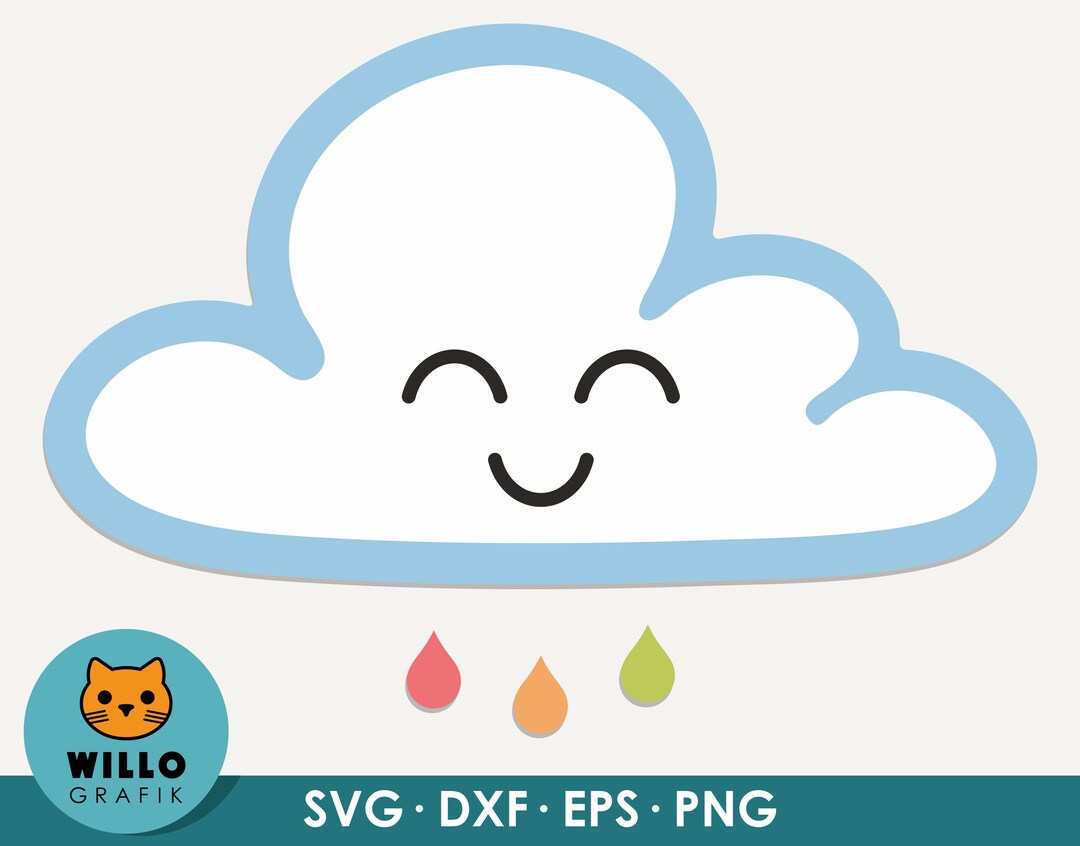 Rain Cloud SVG Cloud Cute Printable Nursery Print Layered Digital ...
