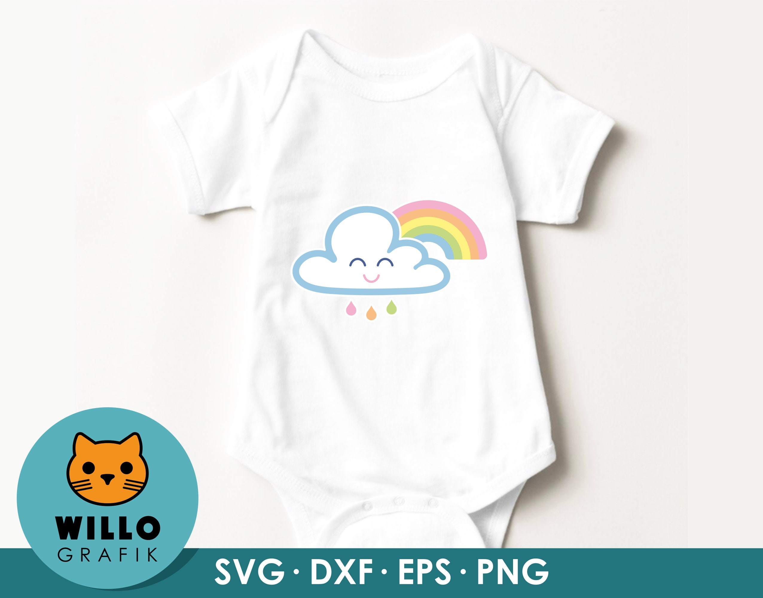 Cute Weather SVG Bundle Sunshine Rainbow Printable Rain Cloud Design ...