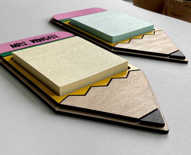 Teacher Sticky Note Holder Pencil Sticky Note Holder Teacher - Etsy