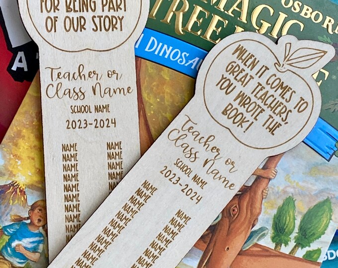 Personalized Class Bookmark, Custom Teacher Appreciation Gift, Teacher ...