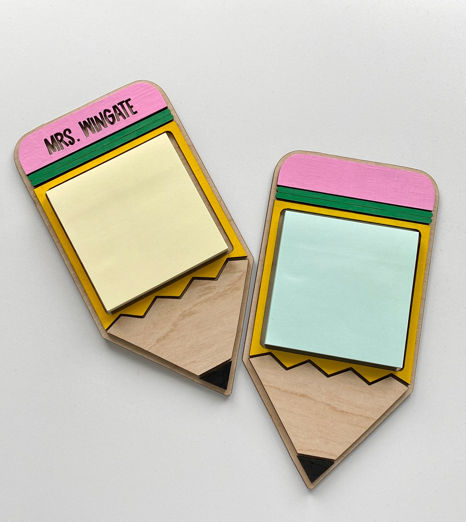 Teacher Sticky Note Holder Pencil Sticky Note Holder Teacher - Etsy