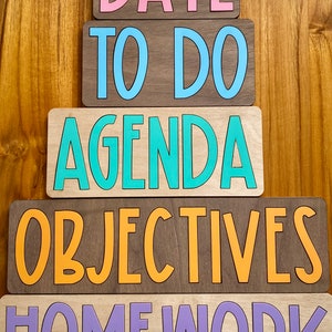 Teacher Whiteboard Agenda Board Magnets - Wood and Acrylic - Customized ...