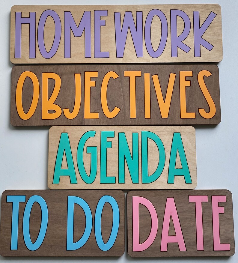 Teacher Whiteboard Agenda Board Magnets Wood and Acrylic - Etsy