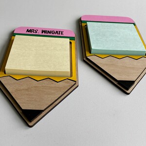 Teacher Sticky Note Holder Pencil Sticky Note Holder Teacher - Etsy