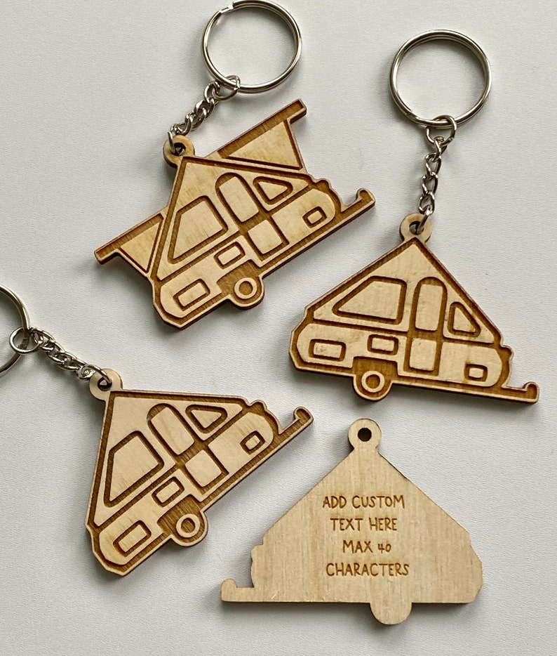 A-frame Camper Pop-up Trailer Keychain Customizable Wood - Etsy