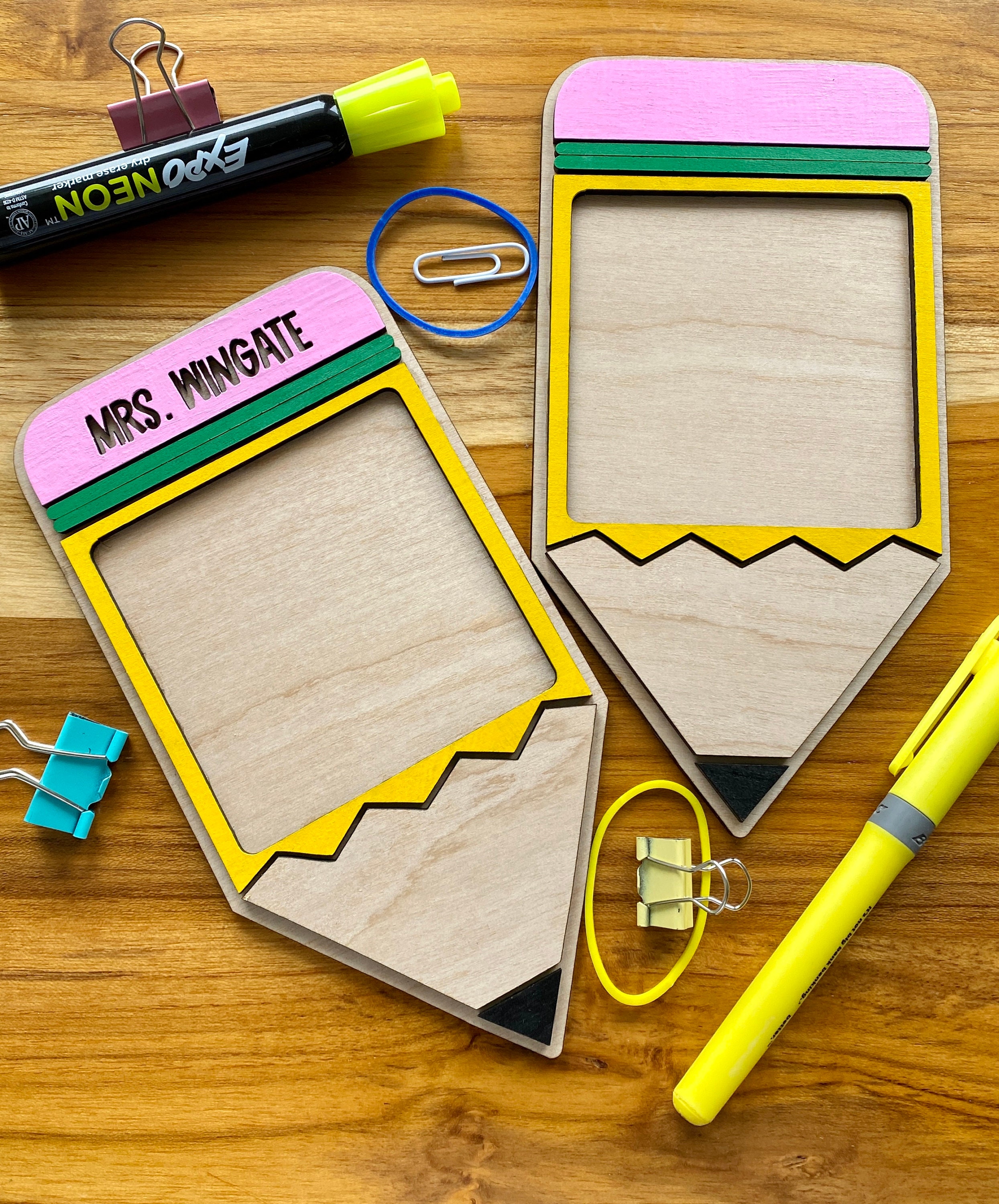 Teacher Sticky Note Holder Pencil Sticky Note Holder Teacher - Etsy