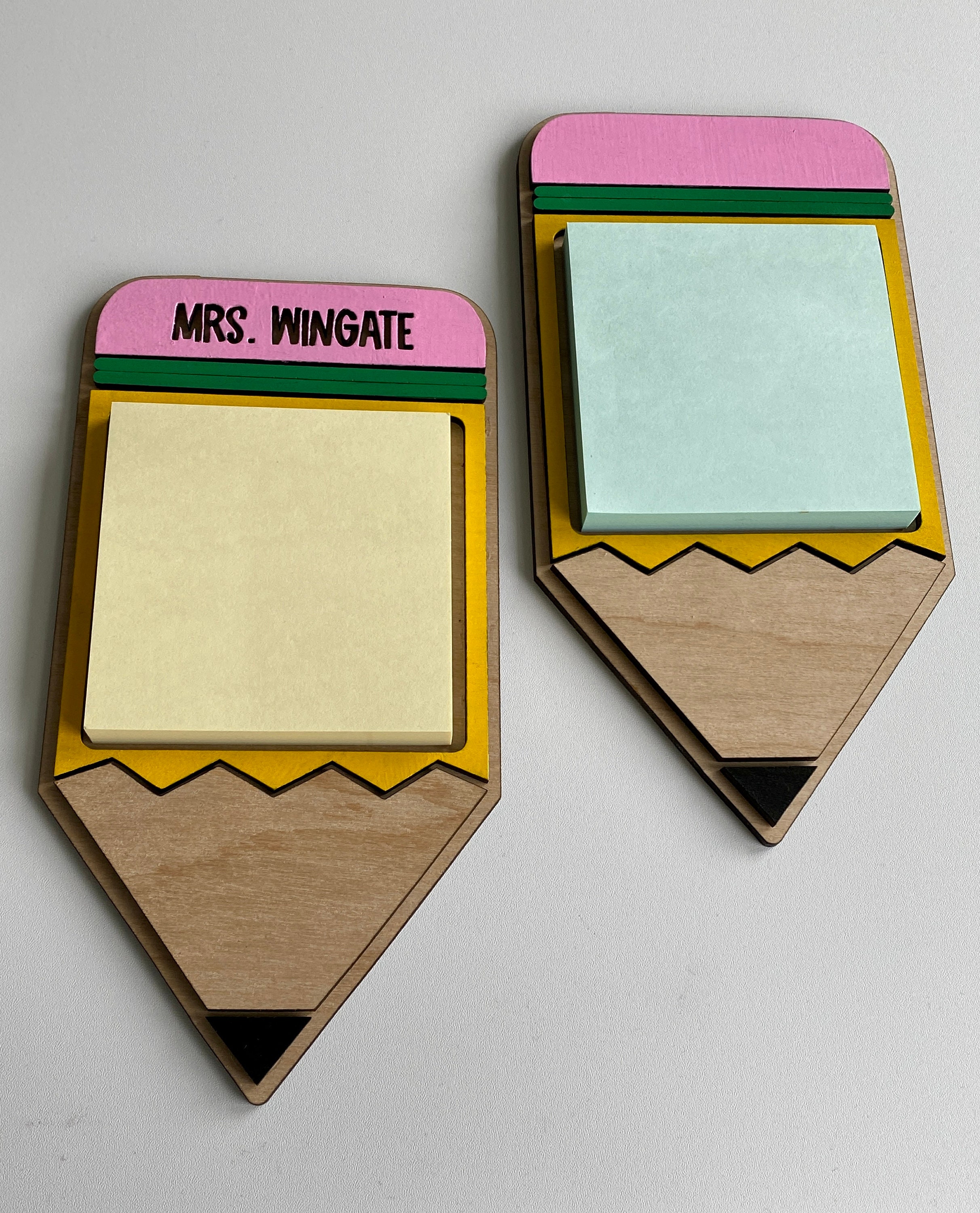 Teacher Sticky Note Holder Pencil Sticky Note Holder Teacher - Etsy