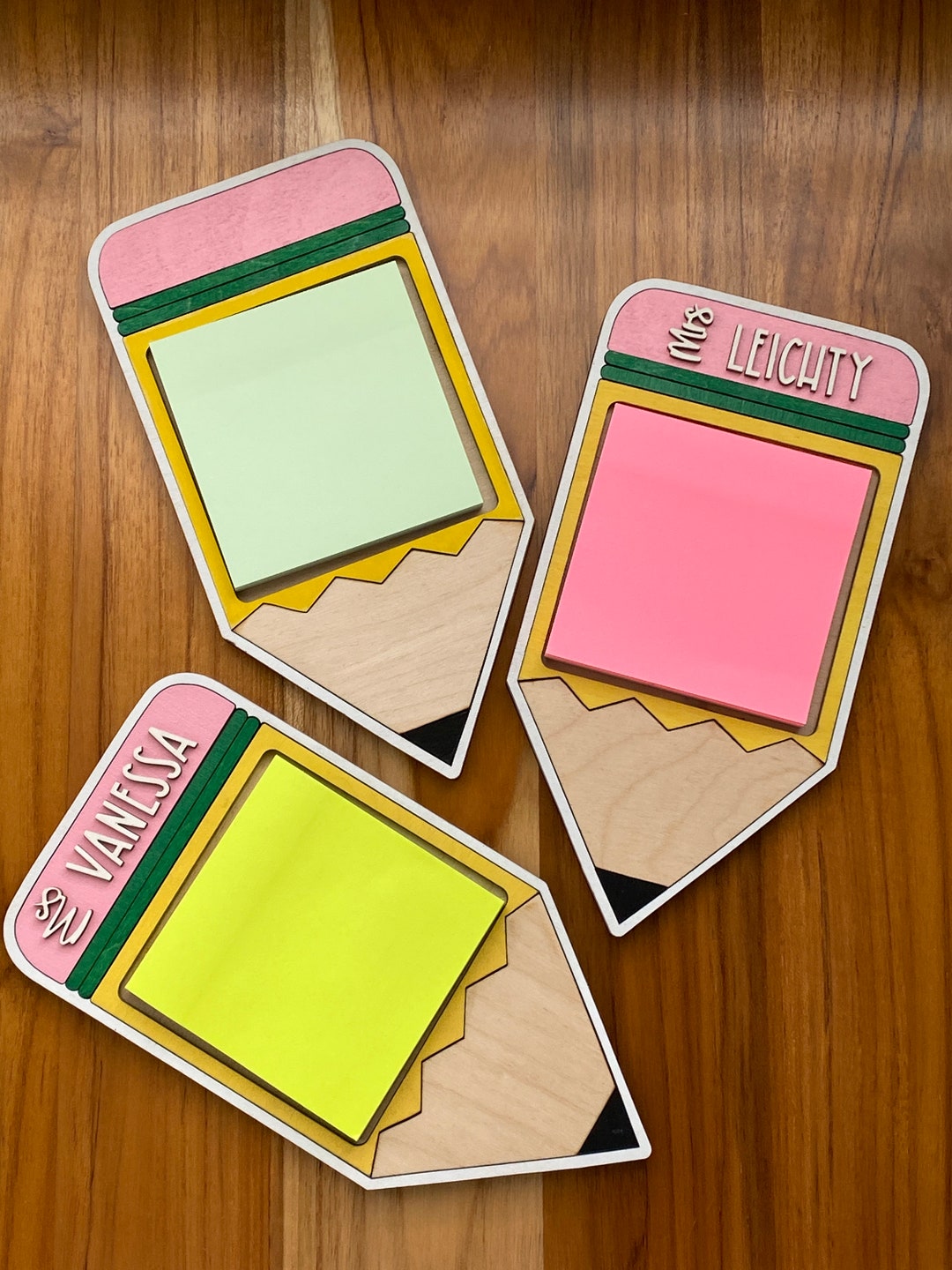 Teacher Sticky Note Holder, Pencil Sticky Note Holder, Teacher Gift ...