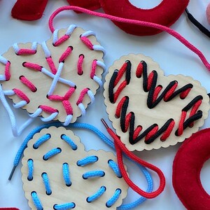 Valentine Favor - Class Party Craft - Wood Lacing Heart - Valentine ...