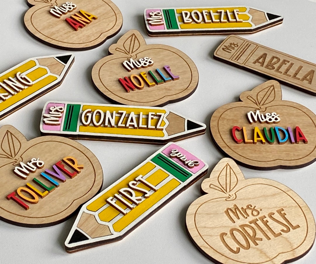 Personalized Teacher Magnet, Teacher Pencil Magnet, Teacher Apple ...